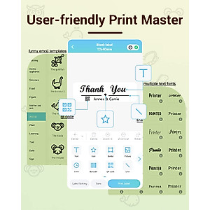 Phomemo Label Makers D35 Laberler, Bluetooth Portable Sticker Printer, D30 Label Maker 2023 Version,Support Pre-Cut/Continuous Paper,Home,Office Organization,Gift