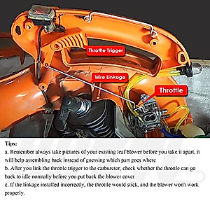 HUZTL 590460102 Carburetor for Husqvarna 125B 125BX 125BVX Leaf Blower Parts C1Q-W37 Carb Air Filter Fuel Line Kit