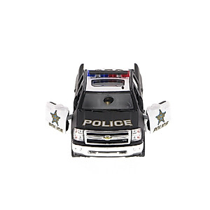 KiNSMART 2014 Chevrolet Silverado LTZ Crew Cab 4x4 1:46 Scale 5 Inch Diecast Metal Model Pick-up Interceptor Truck Police K9 Unit