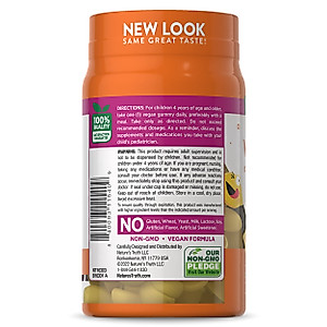 Vitamin C Gummies for Kids | with Zinc | 60 Count | Vegetarian, Non-GMO & Gluten Free | by Natures Truth