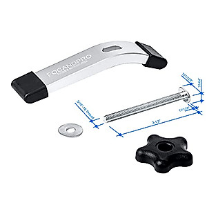 FOCANDPRO T Track Hold Down Clamps- Double-Cut Profile Aluminum T-Track Clamps 6-3/8" L X 1-1/4"W -Woodworking and Clamps-Fine Sandblast Anodized -Silver Color -2 Pack