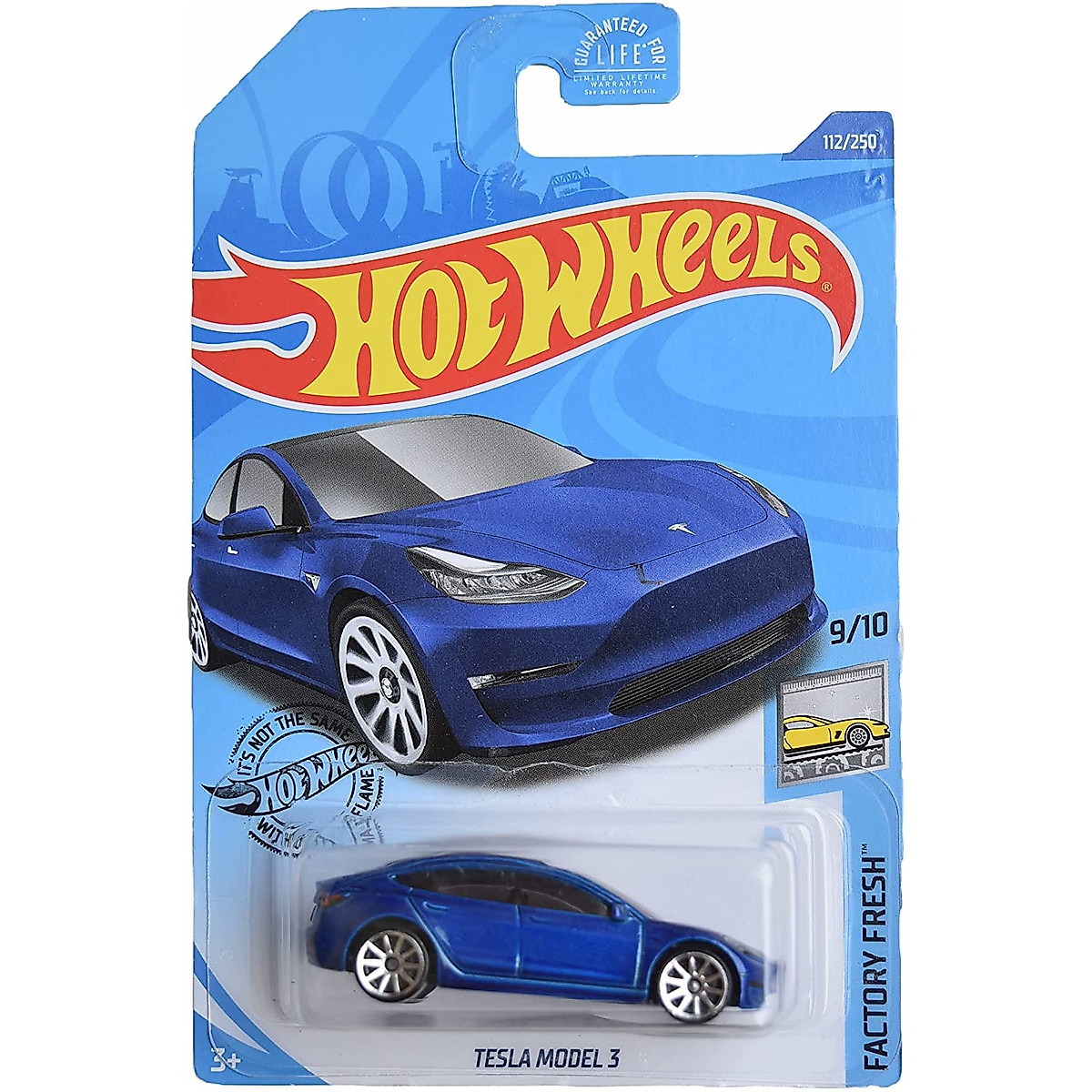 Hot Wheels Tesla Model 3, [Blue] 112/250 Factory Fresh 9/10