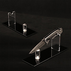 knife stand,single knife holder, acrylic knife display stand, collectible knife display stand, knife collection display stand, for single knife hut home decoration (Black 1 pack)