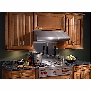 Broan-NuTone E6448SS 48-inch Under-Cabinet Internal Range Hood with 4-Speed Exhaust Fan and Light, 650 Max Blower CFM, Stainless Steel