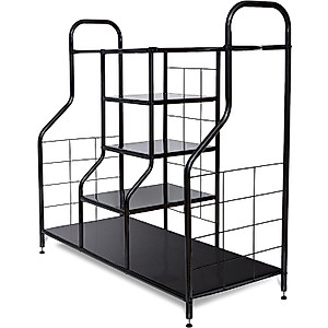 Morvat Golf Organizer Extra Large Double Metal Black Stand Perfect Way to Store & Organize Your Golfing Bags, Clubs, Balls, Gadgets, Accessories & Equipment in Shed, Basement, and Garage