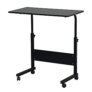 Adjustable Height Mobile Computer Desk Rolling Computer Desk, Height Adjustable Mobile Laptop Stand Desk Rolling Cart, Mobile Small Standing Desk Portable Rolling Laptop Desk Overbed Bedside Desk