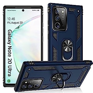 ADDIT Note 20 Ultra Case Samsung Note 20 Ultra Phone Case Galaxy Note 20 Ultra Case, [ Military Grade ] with Magnetic Car Mount Ring Holder Stand Case for Samsung Galaxy Note 20 Ultra 5G - Blue