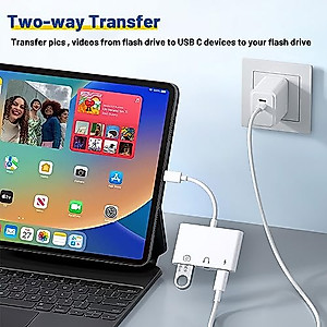 PNBACE USB C to USB Adapter 3 in 1 USB C to 3.5mm Audio Adapter for iPad USB Adapter