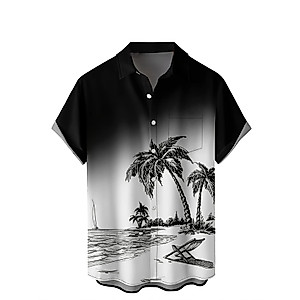 WRITKC Hawaiian Shirts for Men Loose Short Sleeve Mens Beach Shirts Resort Casual Shirts