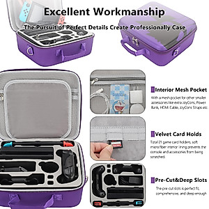 Switch Carrying Case Compatible with Nintendo Switch / Switch OLED, Professional Full Protection Travel Bag with Removable Strap for All Nintendo Switch Console Pro Controller Accessories