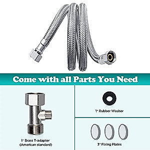 Bidet Attachment for Toilet, Ultra-Slim Bidet for Toilet with Non-Electric Dual Nozzle(Frontal & Rear Wash), Adjustable Water Pressure Bidet Attachment(White/Light Gold)