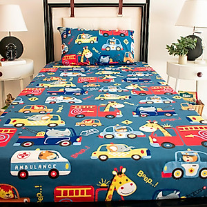 Nikki Peter 100% Cotton Kids Bedsheet Sets for Boys and Girls, Marine Life Dolphin Turtle Whale Crabs Jelly Fish Twin Sheets, Aquatic Twin Bedding, Easy Care Super Soft 2PC Set - OEKOTEX Certified