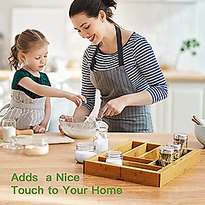 Bamboo Expandable Drawer Organizer for Utensils Holder, Adjustable Cutlery Tray, Wood Drawer Dividers Organizer for Silverware, Flatware, Knives in Kitchen, Bedroom, Living Room by Sensil Home
