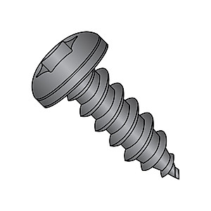 Small Parts 1012ABTPBZ Steel Sheet Metal Screw, Black Zinc Plated Finish, Pan Head, Star Drive, Type AB, #10-16 Thread Size, 3/4" Length (Pack of 100)