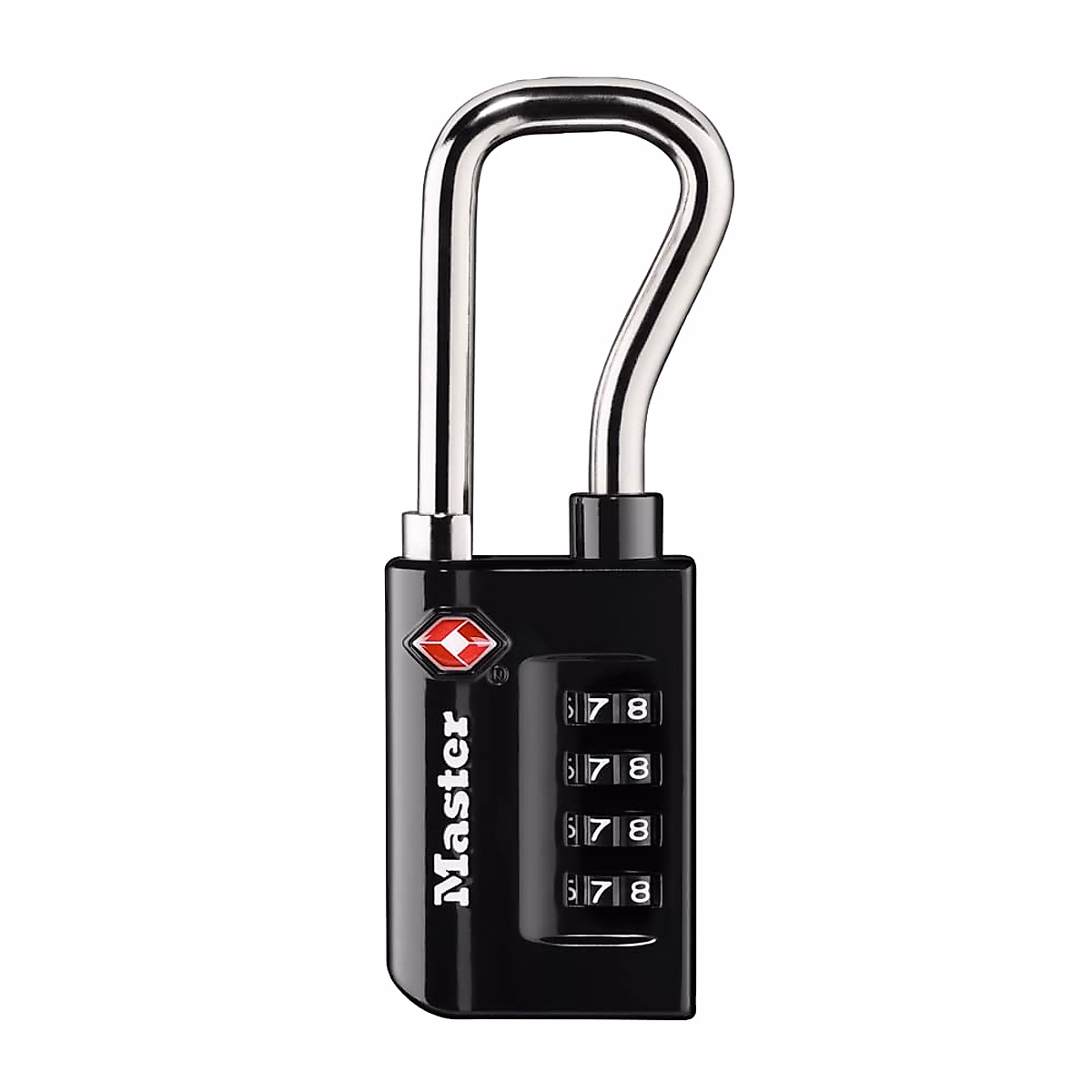 Master Lock Padlock, Set Your Own Combination TSA Accepted Luggage Lock, 1-5/16 in. Wide, 4696D , Black