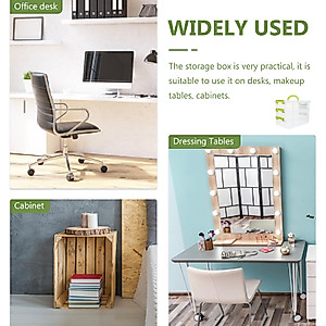 VILLCASE 3-Tiers Stack Carry Storage Box, Transparent Stackable Storage Bin with Handle Lid Latching, Plastic Storage Container Box for Organizing Stationery, Sewing, Art Craft