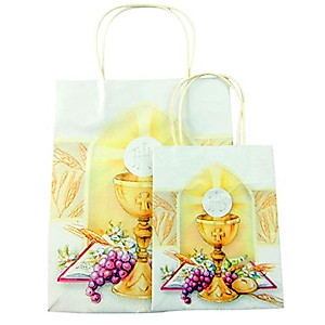 First Communion Gift Bag with Bread of Life Chalice Image for Boys or Girls
