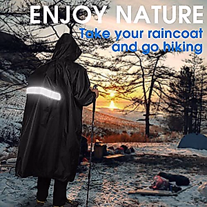 Anyoo Hood Rain Poncho Waterproof Lightweight Raincoat for Men Women Adult with Pocket for Hiking Camping Outdoor Activities