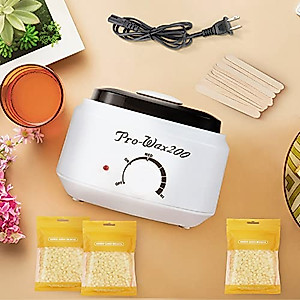 Wax Warmer Kit - Wax Warmer Hair Removal with 3 Hard Wax Beans, Wax Pots Professional for All Hair Types Eyebrow-Facial-Bikini, Painless At Home Wax Machine for Hair Removal with 10 Wax Sticks