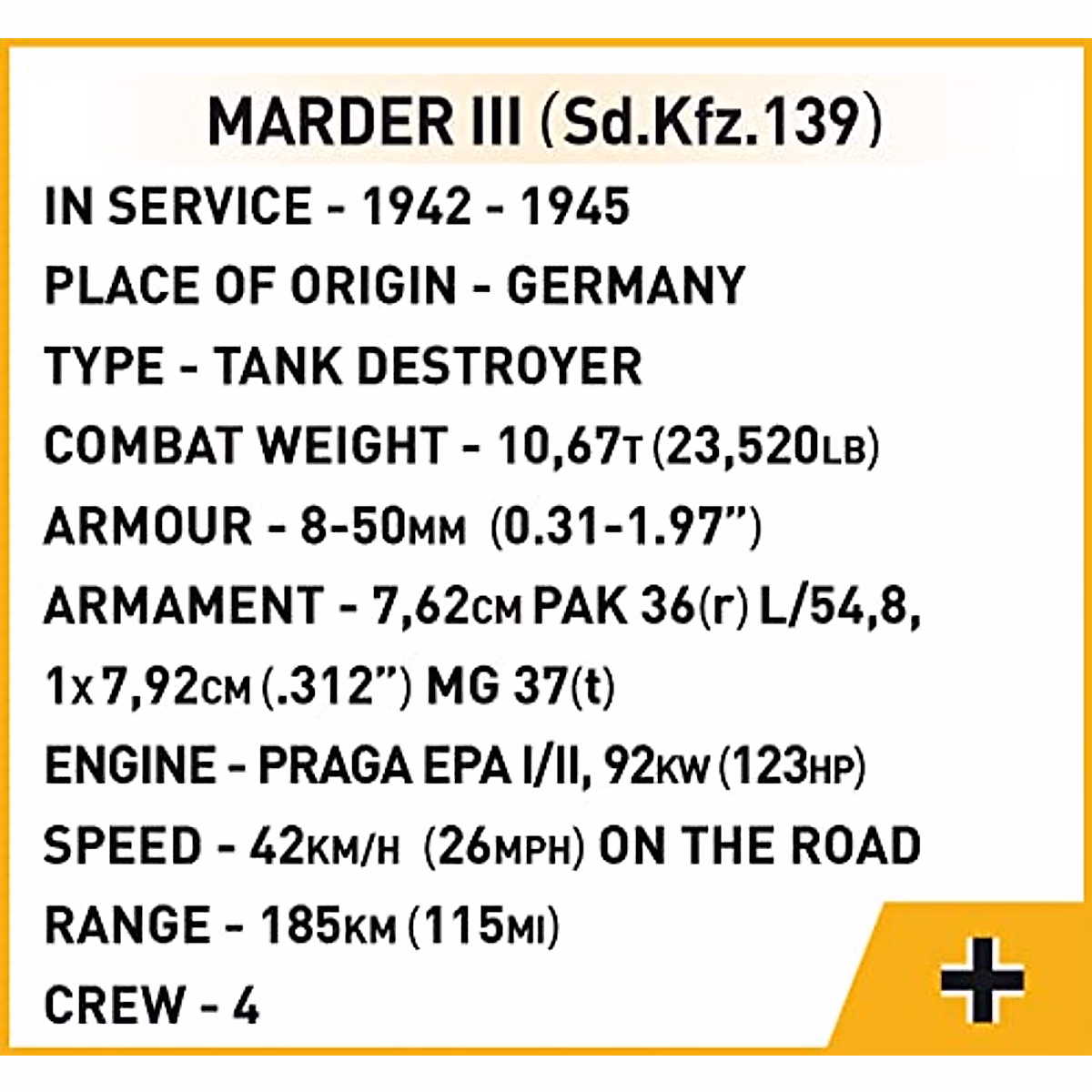 COBI Company of Heroes 3 MARDER III (Sd.Kfz. 139) Mobile Artillery| German World War II Model Toy Vehicle | 420 Pieces | 1:35 Scale Model | Interlocking Building Block Set # 3050
