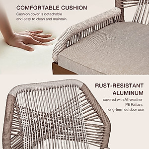 Counter Height Bar Stools Set of 2, 24.8" H Rattan Bar Stools, Home Back Dining Chair, Modern Patio Bar Stools with Backrest and Arm, Comfortable Simple and Beautiful Counter Chair
