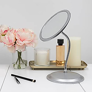 Double Vision™ Gooseneck Vanity/Wall Mount Mirror 5X/10X Magnification, Made in the USA