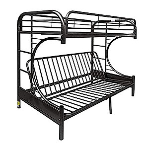 Acme Furniture Eclipse Twin XL Over Queen and Futon Bunk Bed in Black
