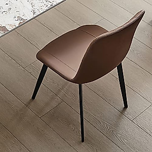 seonyou Brown Dining Chairs Set of 6 for Kitchen Dining Room, Upholstered Leather Mid Century Modern Dining Chair