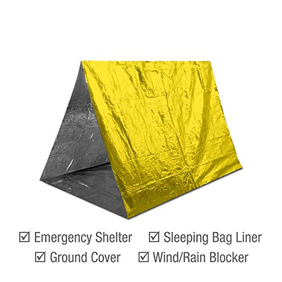 Swiss Safe Emergency Mylar Thermal Blankets + Bonus Gold Foil Space Blanket. Designed for NASA, Outdoors, Survival, First Aid, Gold, 25 Pack