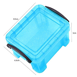 Sevenfly Family Plastic Storage Bin with Lid Medicine Box Lockable Container ​for Toy Desktop Jewelry Accessory Drawer Or Kitchen,blue