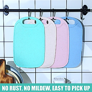 7 Pcs Kitchen Plastic Cutting Board Large Meat Fruit Cutting Board Mats Chopping Boards for Kitchen Non Scratch with Easy Grip Handle and Juice Grooves, 7.9 x 12.8 Inches