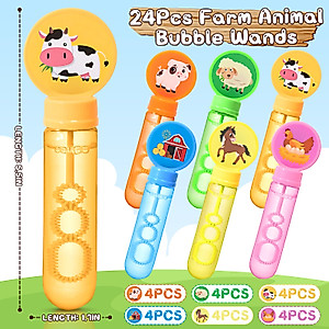 Winrayk 24Pcs Farm Animal Bubble Wand Bubbles Party Favors for Kids Mini Bubbles in Bulk Birthday Gift Toy Classroom Prize Valentine Bath Wedding Bubbles Goodie Bag Stuffers Farm Party Favors Supplies