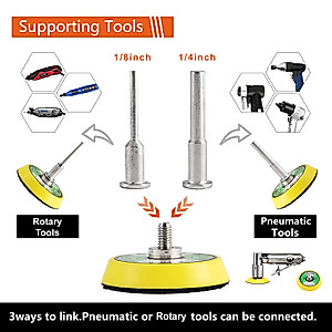Tshya 270Pack 2inch Sanding Discs Pad Variety Kit for Drill Grinder Rotary Tools Die Grinder Accessories with 1/8"&1/4" Shank Backer Plate, Sanding Pads Includes 36-3000 Grit