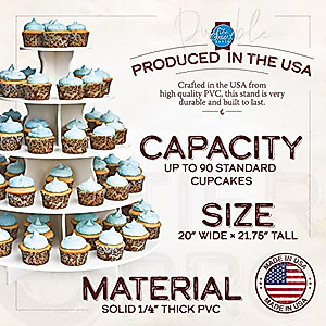 As Seen on Shark Tank Cupcake Stand - Dessert Stand, Tier Stand, Cupcake Stand-Hold Up to 90 Cupcakes-Catering Supplies for Buffet Display-Treat Stands for Dessert Table, Wedding Cake & Cupcake Stand