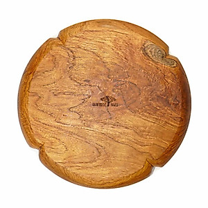 Rainforest Bowls Huge 16" Javanese Teak Wood Chip & Dip Divided Serving Set Platter- Ultra-Durable, Heirloom Piece Lasts a Lifetime- Exclusive Luxury Custom Design Handcrafted by Indonesian Artisans
