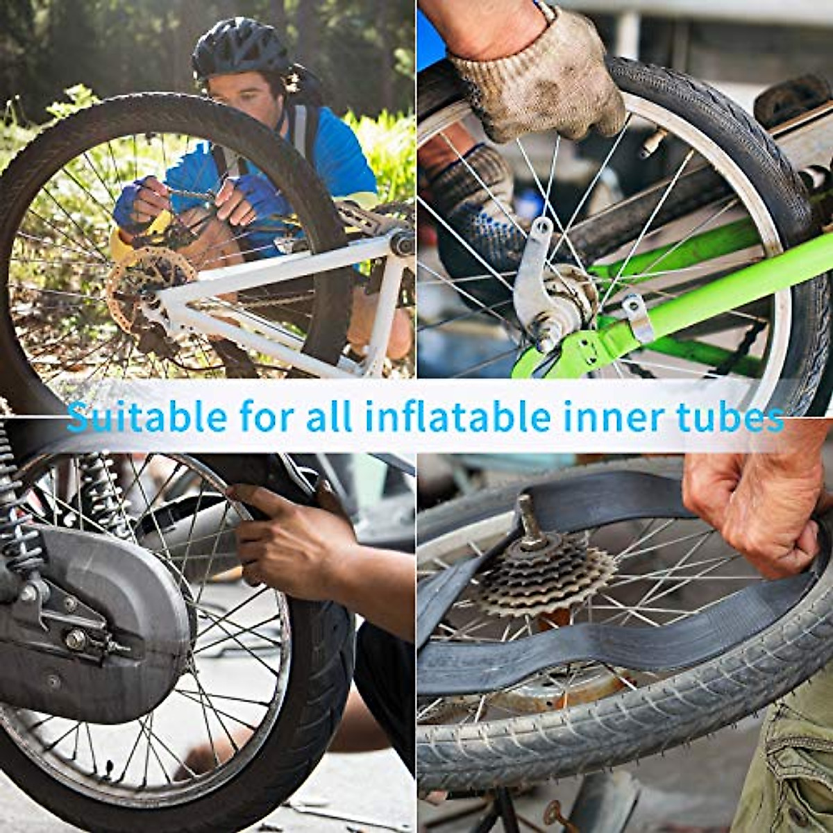 Maifede Bike Inner Tube Patch Kits, Bicycle Tire Repair Kit, with Portable Storage Box, for Cycling, Motorcycle, BMX, ATVs and More Inflatable Rubber.