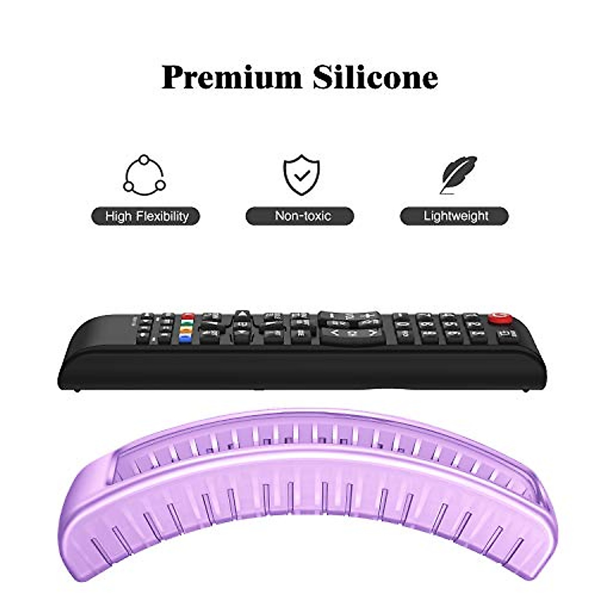 CaseBot Silicone Case for Samsung TV Remote, (Honey Comb) Lightweight Anti Slip Shockproof Cover for Samsung BN59-01315A BN59-01199F AA59-00666A BN59-01301A Remote, Purple-Glow in The Dark