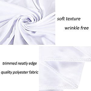 AK TRADING CO. 10 feet x 10 feet Polyester Backdrop Drapes Curtains Panels with Rod Pockets - Wedding Ceremony Party Home Window Decorations - White