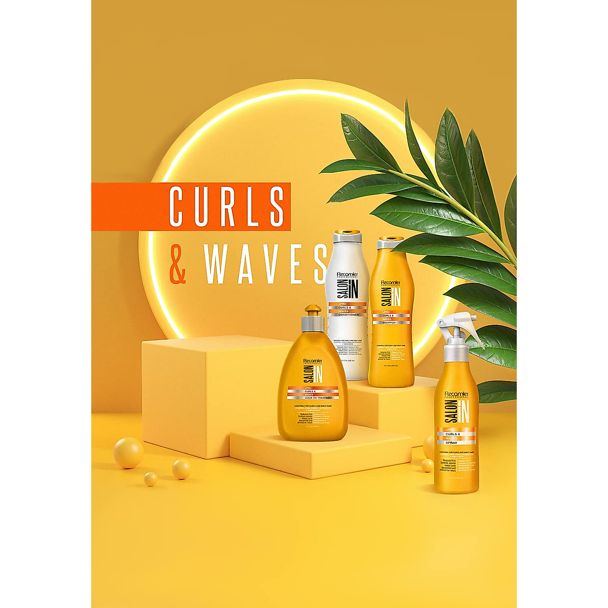 RECAMIER Professional Salon In Texturizing Frizz Control Curly Hair Spray for Styling | Curl Refresher Care Products Crema para Peinar el Cabello Rizado