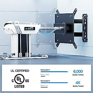 PERLESMITH UL Listed Heavy Duty TV Wall Mount for Most 26-55 inch Flat Curved TVs up to 88lbs with Swivel Tilt & Extension Arm, Full Motion TV Mount Fits OLED 4K TVs, Max VESA 400x400mm, PSMFK12