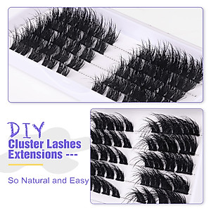 Cluster Lashes Wispy Eyelash Extensions 3D Flat DIY Flat Lash Clusters Individual Faux Mink Lashes False Eyelashes Pack by ALICE