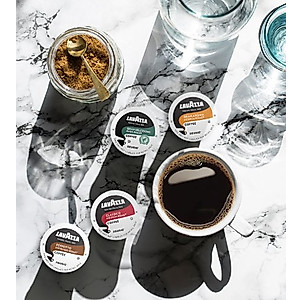 Lavazza Gran Selezione Single-Serve Coffee K-Cup Pods for Keurig Brewer, Dark Roast, 16 Count Box, Black, White