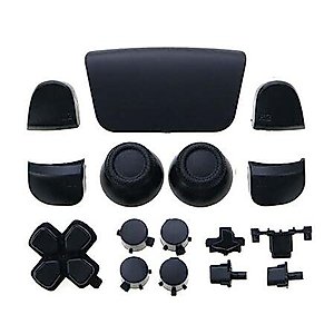 Full Buttons Set for PS5 Joysticks Dpad R1 L1 R2 L2 Direction Key ABXY Buttons Trigger Button Cap Cover for Sony Playstion 5 PS5 BDM-010 Game Console (Black)