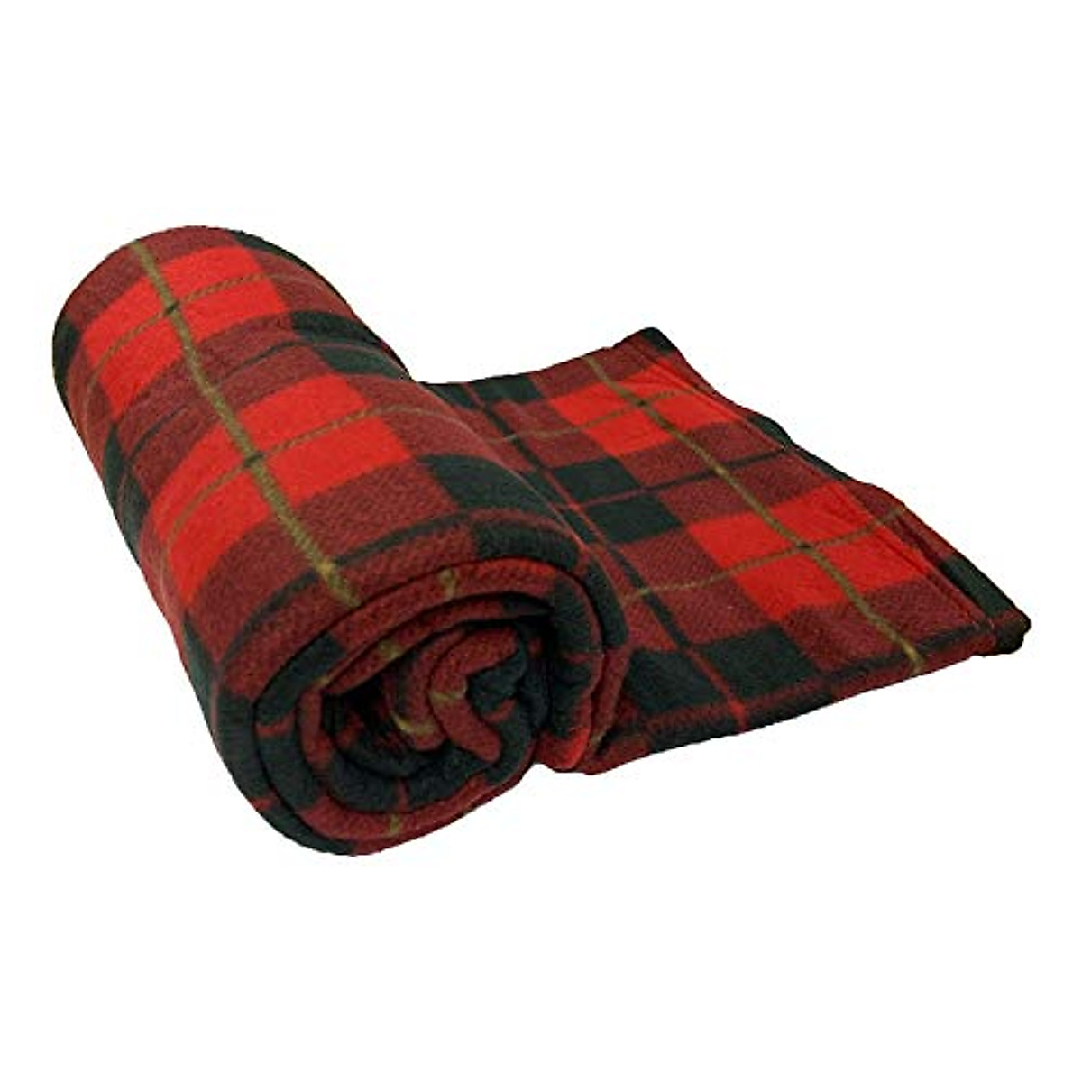 Dreamscene RED Plaid Check Fleece Blanket Super Soft Warm Cozy Sofa Bed Buffalo Throw, 60" x 50" inch
