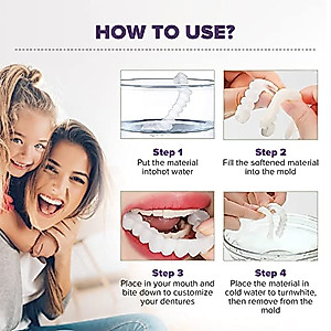 Fake Teeth,2 PCS Dentures Teeth for Women and Men, Dental Veneers for Temporary Teeth Restoration, Nature and Comfortable, Protect Your Teeth and Regain Confident Smile, Natural Shade-2
