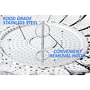 Two-Pack Vegetable Steamer Baskets (Two Sizes) Folding Expandable Steamer Inserts for Instant Pot Accessories, Safety Tool, Stainless Steel, Pressure Cooker, Pot in Pot, Food Steamer Cooking