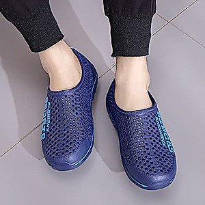 Men Sandal Beach Non Slip Garden Men Clogs Shoes for Men Beach Shoes Sandal for Men Formal (Blue, 9)