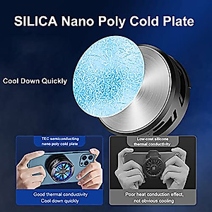 OCUhome Phone Cooler, Powerful Semi-Conductor Radiator Strong Suction High-Speed Rotation Magnetic Semiconductor Phone Cooling Holder for Gaming Phone Black