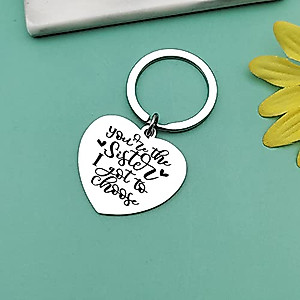 To My Sister Keychain Gift Sister Gift from Sister Friendship Gifts for Girl Her Best Friend Gift Birthday Keyring for Big Sister Little Sister Graduation Gift from Brother Christmas Jewelry