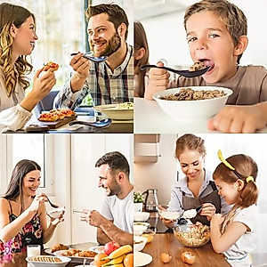 Asian Soup Spoon Set, Blue Japanese Soup Spoon Ceramic Chinese Soup Spoons Ramen Spoon Retro Porcelain Spoon Rice Spoons For Cereal Stews Ramen Pho Wonton Dumpling Miso, 2pcs